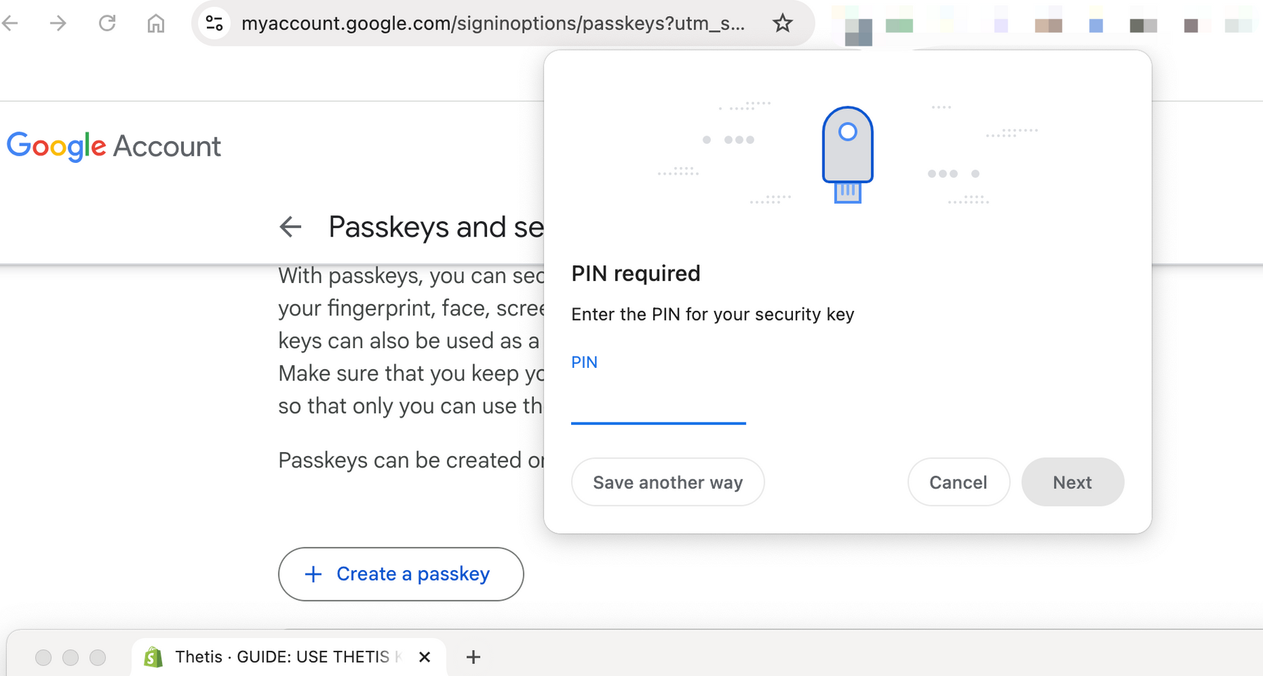 Thetis Start Guide - FIDO/Passkey Focus