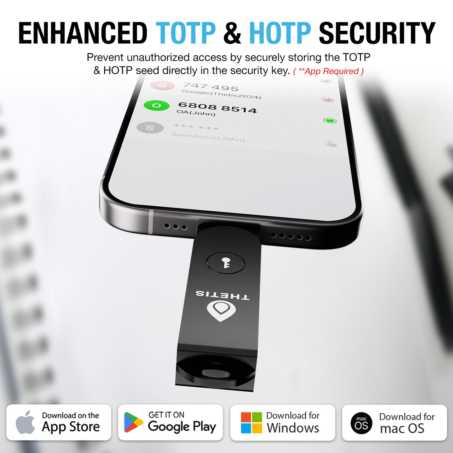 Thetis PRO FIDO2 L2 Security Key [2 Pack]- Passkey, USB-A, USB-C & NFC
