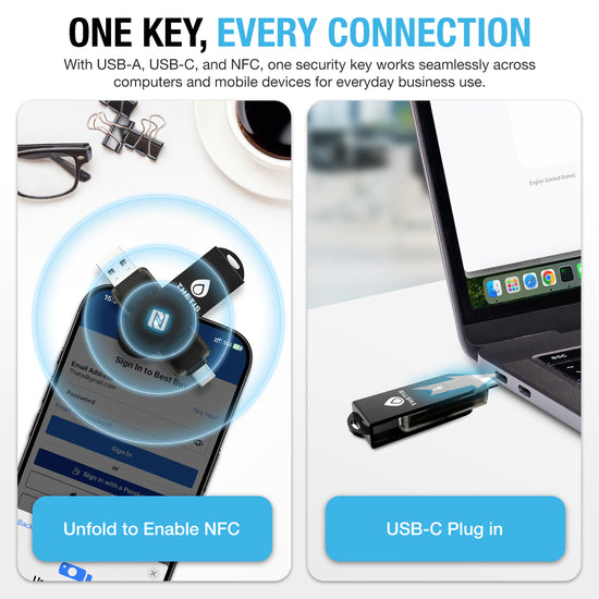 Thetis PRO FIDO2 L2 Security Key [2 Pack]- Passkey, USB-A, USB-C & NFC