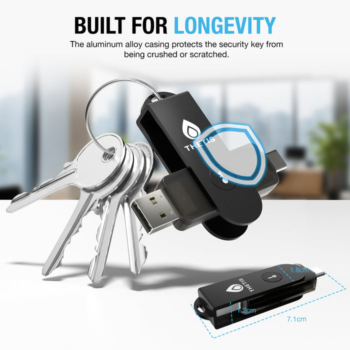 Thetis PRO FIDO2 L2 Security Key [2 Pack]- Passkey, USB-A, USB-C & NFC