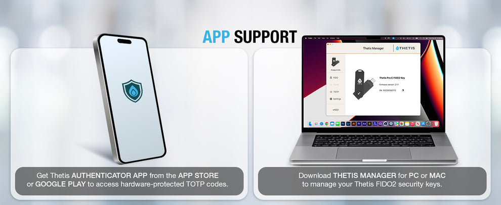 Thetis PRO FIDO2 Security Key - Passkey, USB-A, USB-C & NFC