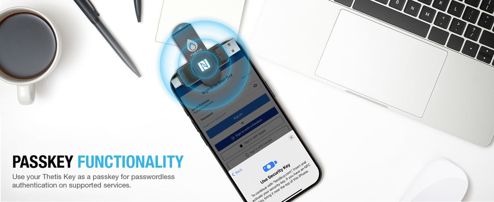 Thetis PRO FIDO2 Security Key - Passkey, USB-A, USB-C & NFC