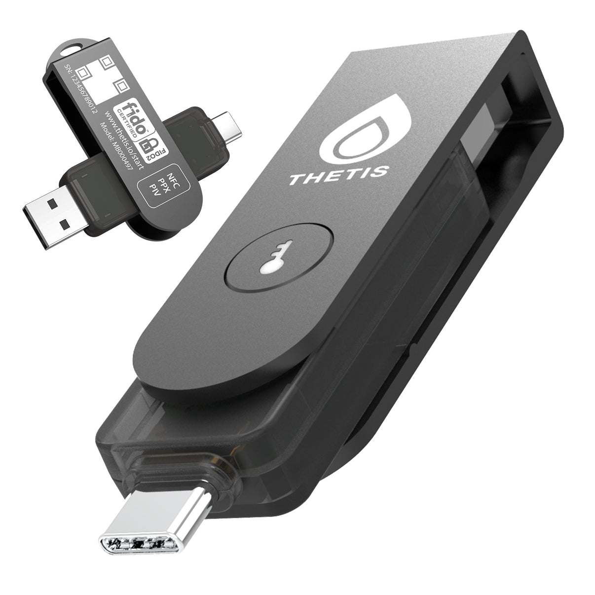 Thetis PRO FIDO2 Security Key with PinPlex - Passkey, PIV, USB-A, USB-