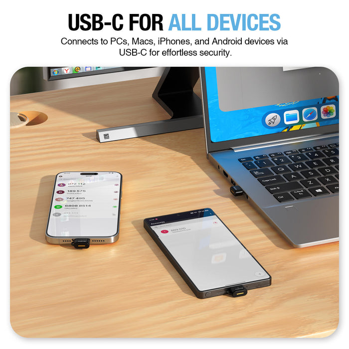FIDO2 USB-C + TOTP/HOTP Passkey
