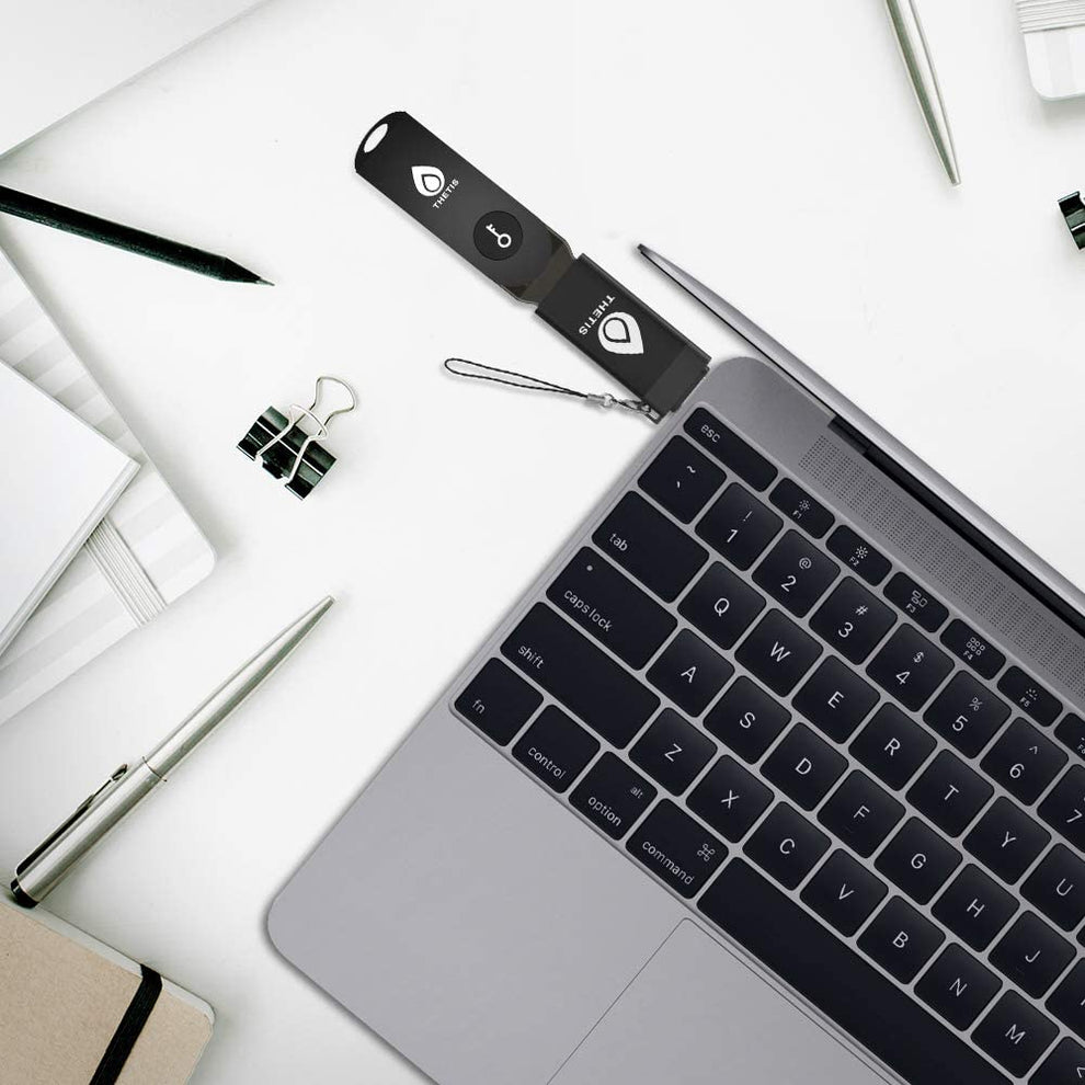 Thetis FIDO2 Security Key - Passkey, USB-A & USB Type C Adapter