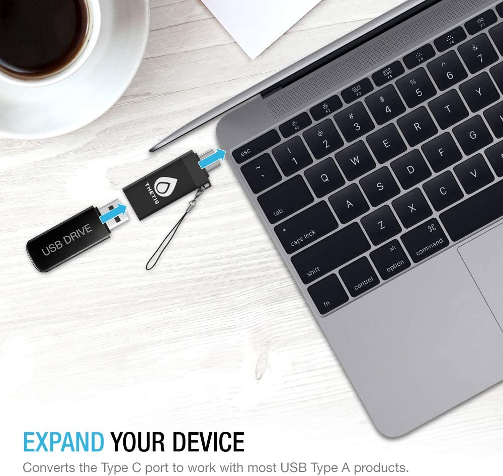 Thetis FIDO2 Security Key - Passkey, USB-A & USB Type C Adapter